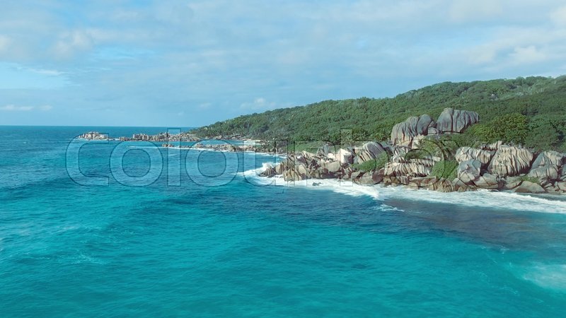 Aerial view of tropical island with ... | Stock video | Colourbox
