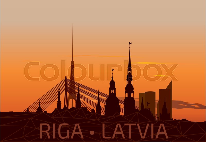 Vector illustration of Old Riga ... | Stock vector | Colourbox