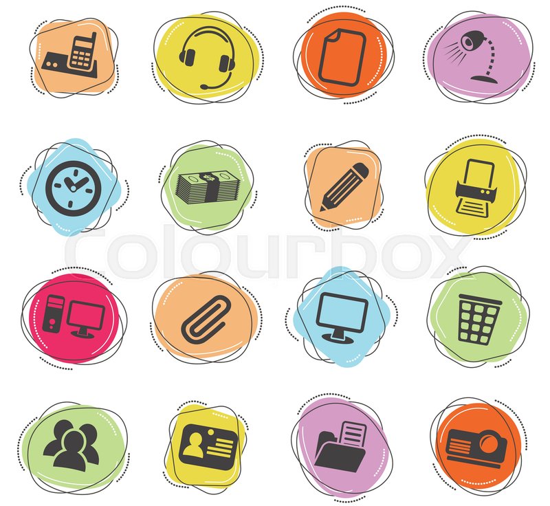 Office web icons for user interface ... | Stock vector | Colourbox