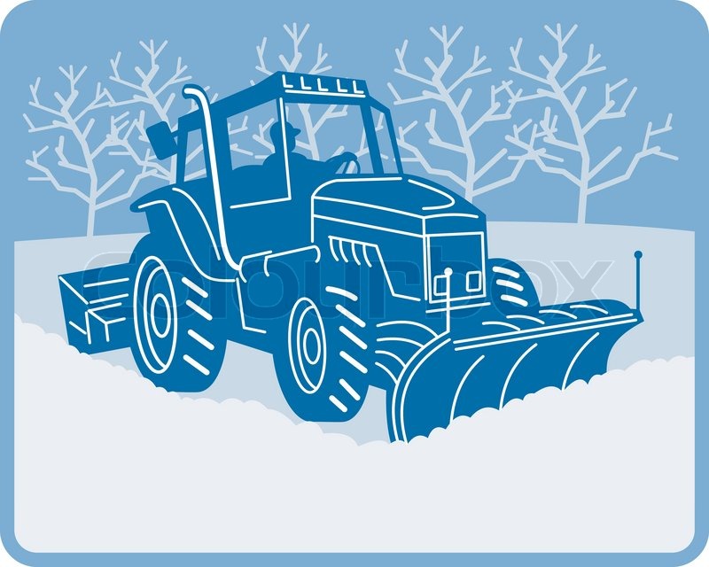 Tractor snow removal | Stock Vector | Colourbox