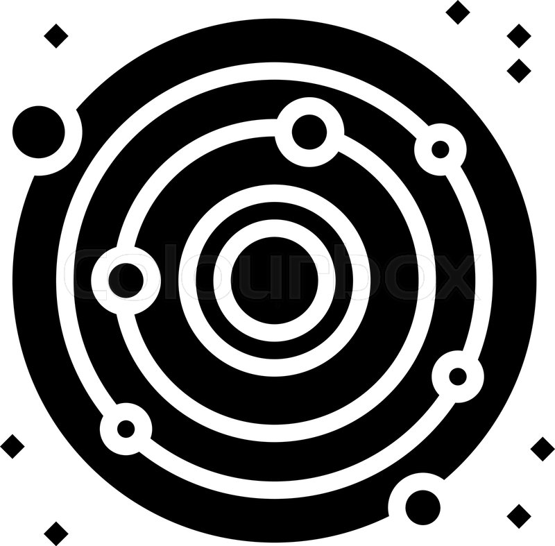 Solar System Vector Black And White