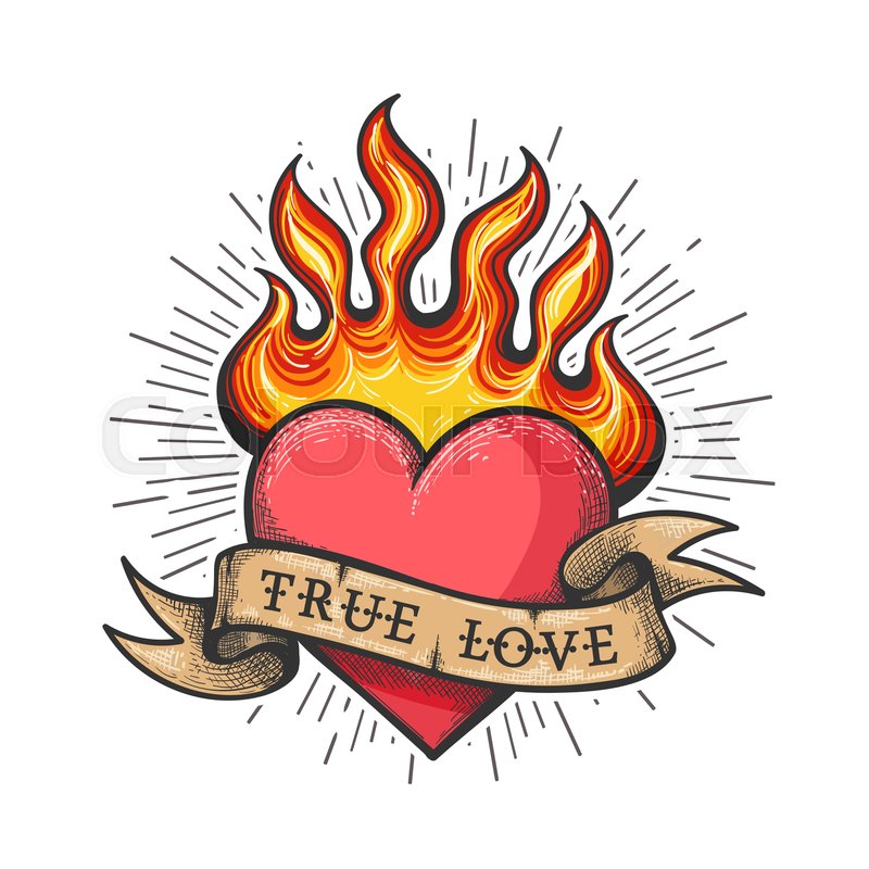 Burning Heart Drawing