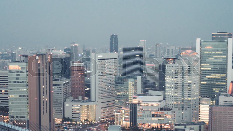 Panoramic view of Osaka city skyline ... | Stock video | Colourbox