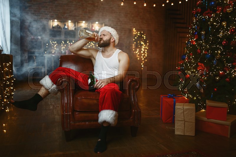 Santa Drinking Alcohol