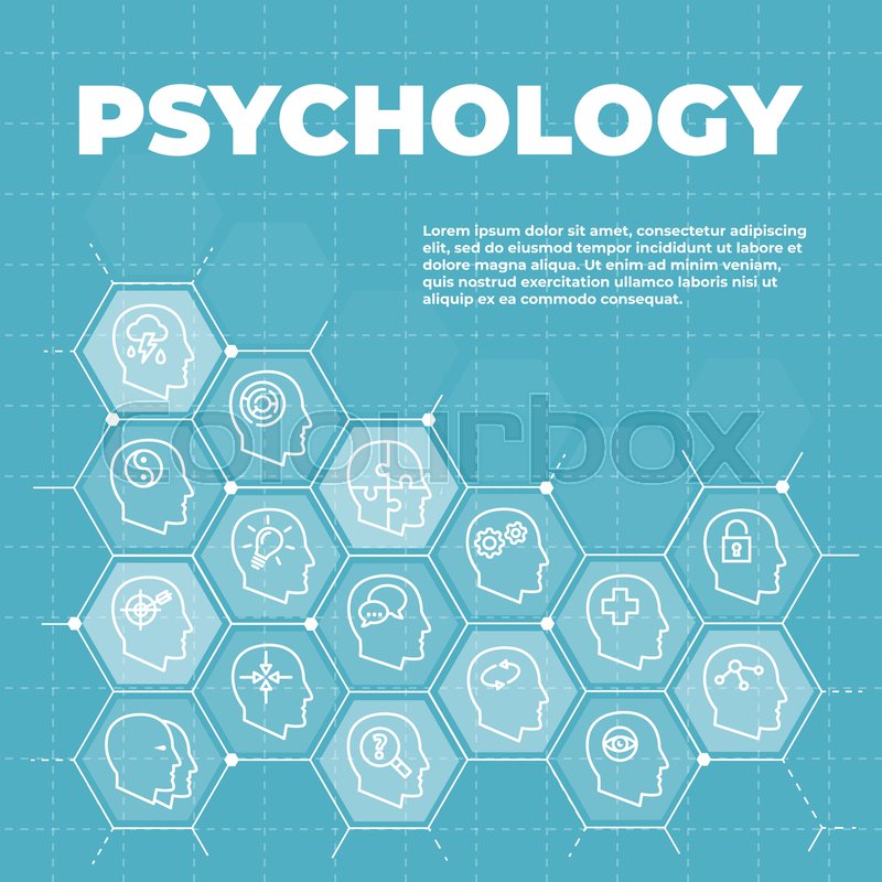 Psychology background with icons and ... | Stock vector | Colourbox