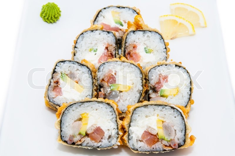Japanese sushi fish and seafood on ... | Stock image | Colourbox