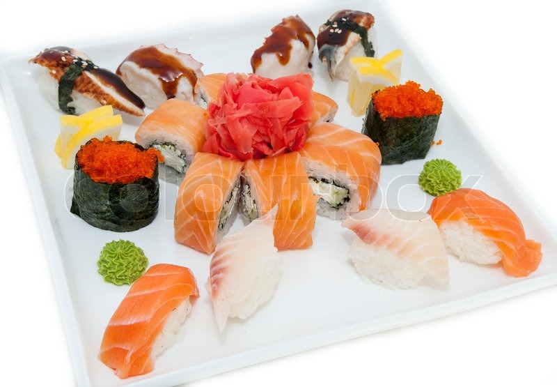 Japanese sushi fish and seafood on ... | Stock image | Colourbox