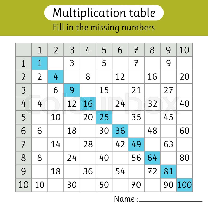 multiplication-table-fill-in-the-stock-vector-colourbox