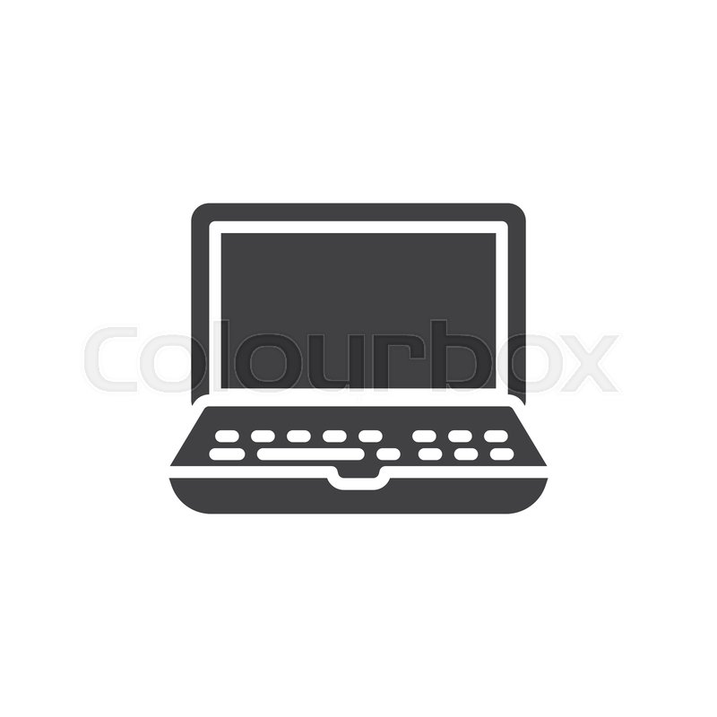 Laptop computer vector icon. filled ... | Stock vector | Colourbox