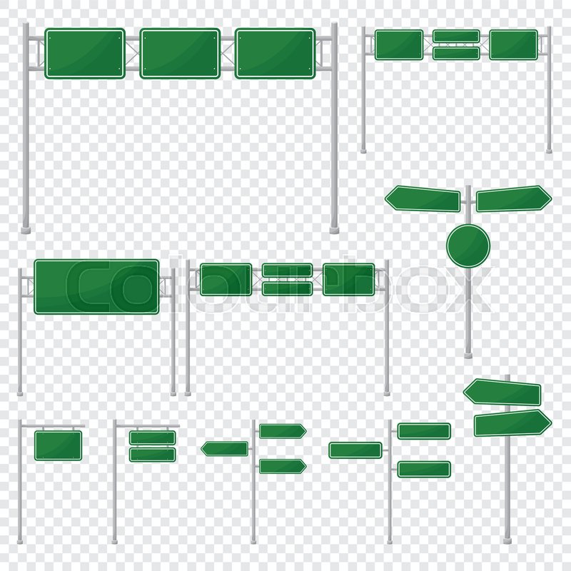 Green Highway Sign Template