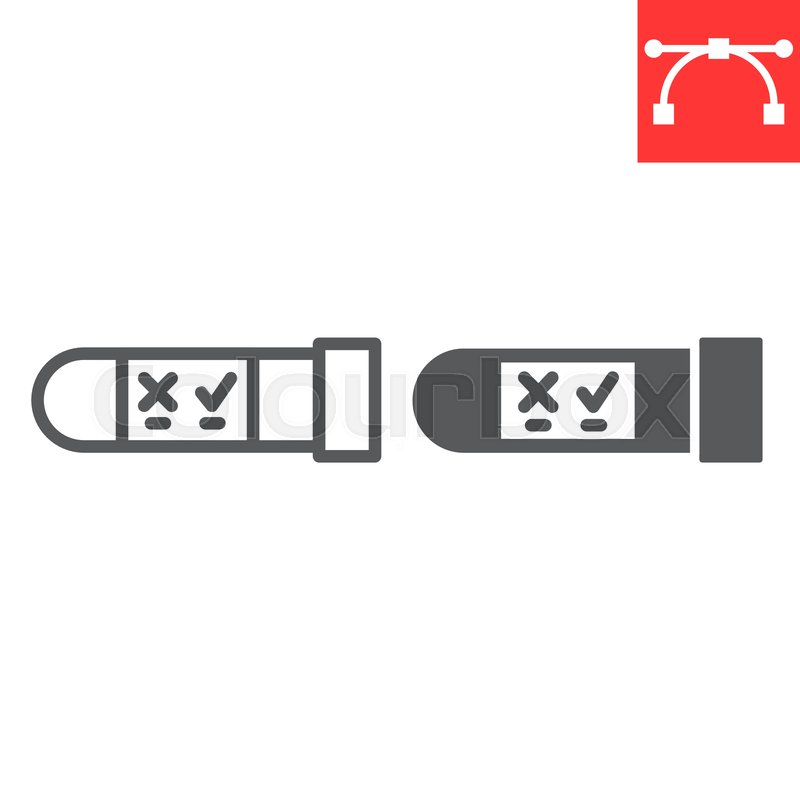 HIV test tube line and glyph icon, ... | Stock vector | Colourbox