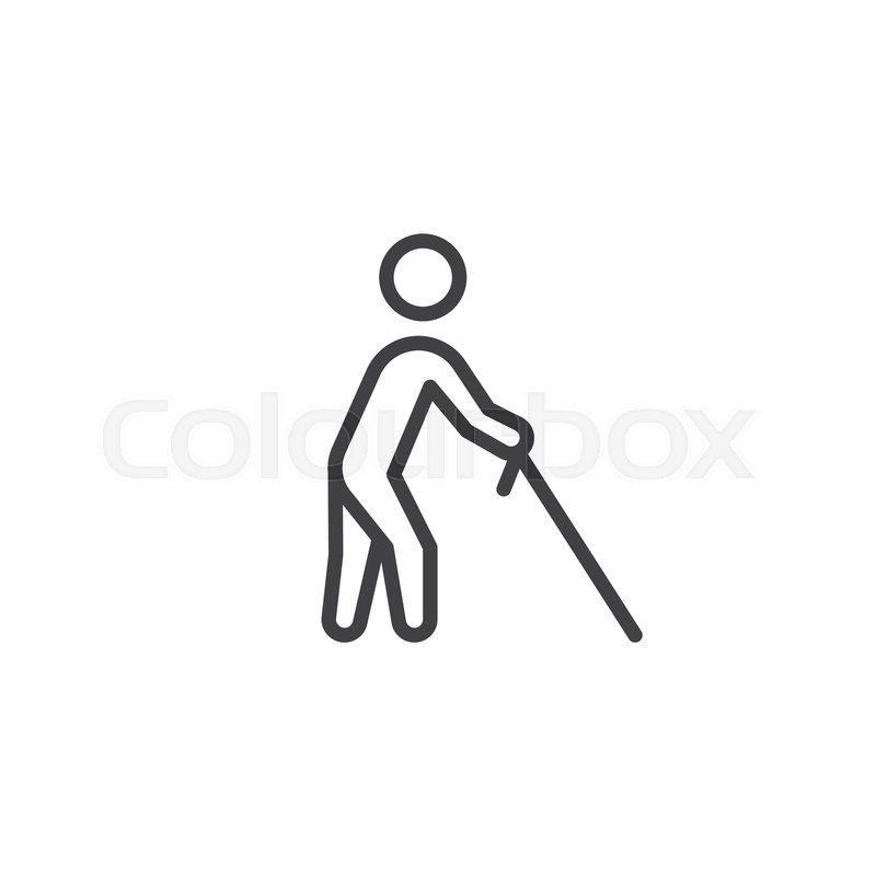 Blind Person With Stick