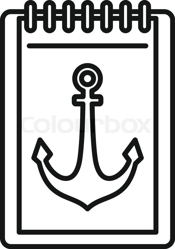 Anchor With Rope Outline