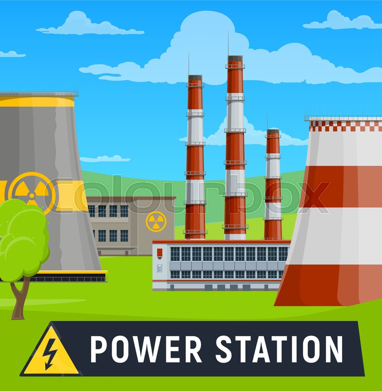 Electricity generation power station ... | Stock vector | Colourbox