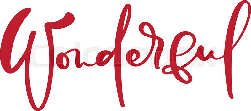 Wonderful calligraphy vector red text. ... | Stock vector | Colourbox