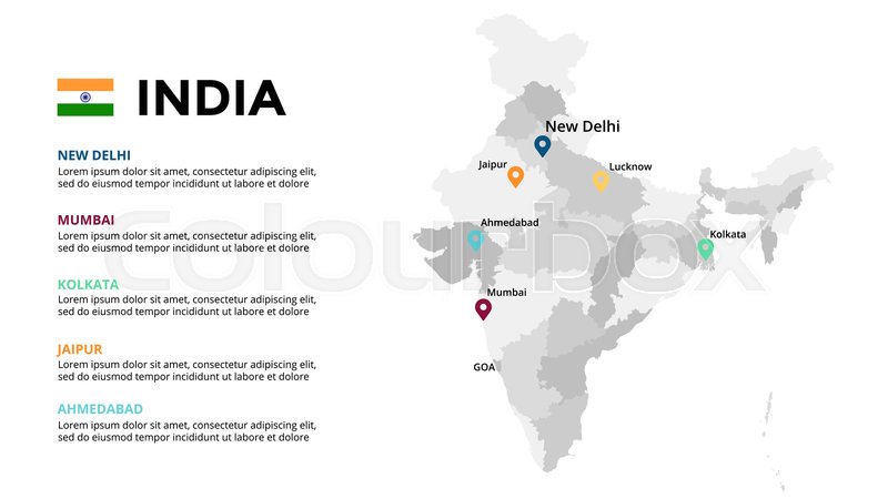 India vector map infographic template. ... | Stock vector | Colourbox