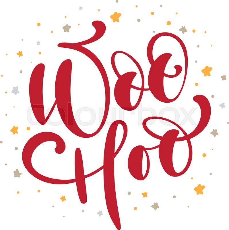 Woo Hoo vector hand drawn lettering ... | Stock vector | Colourbox