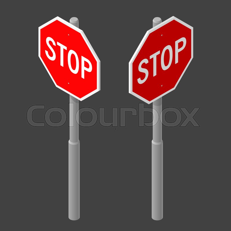 Stop road sign. Vector isometric ... | Stock vector | Colourbox