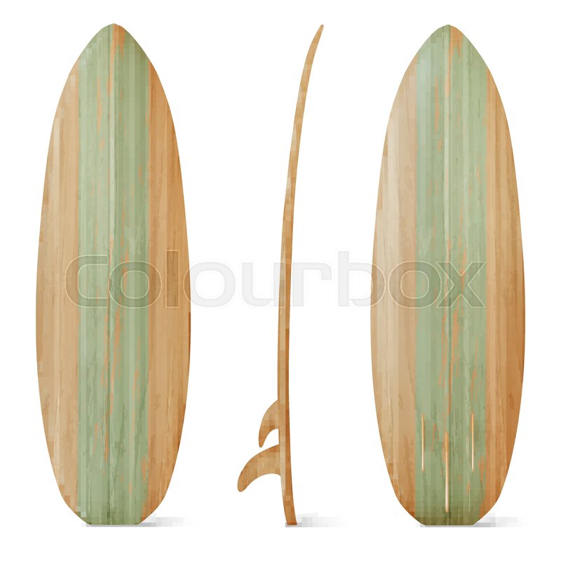Wooden Surfboard Vector