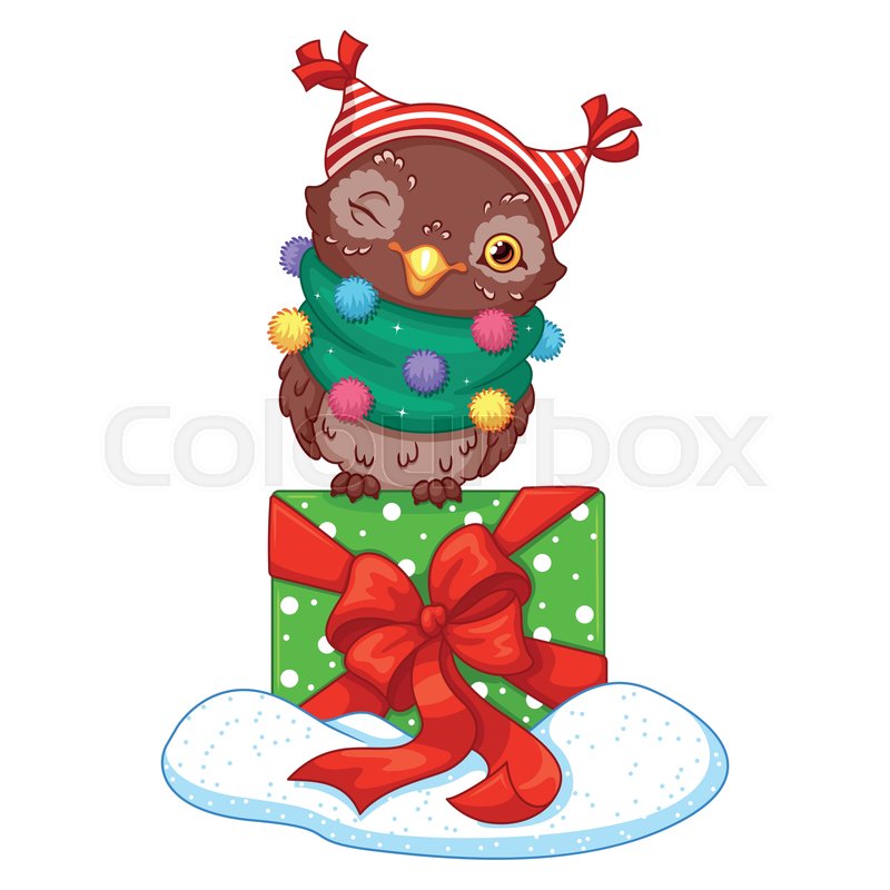 Cute Christmas Owl Clip Art