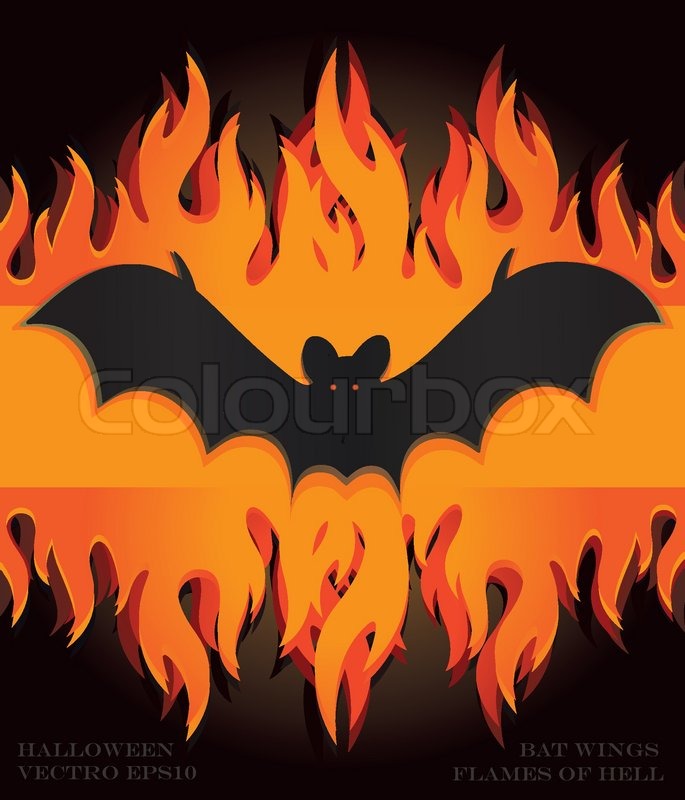 Halloween bat fire | Stock Vector | Colourbox