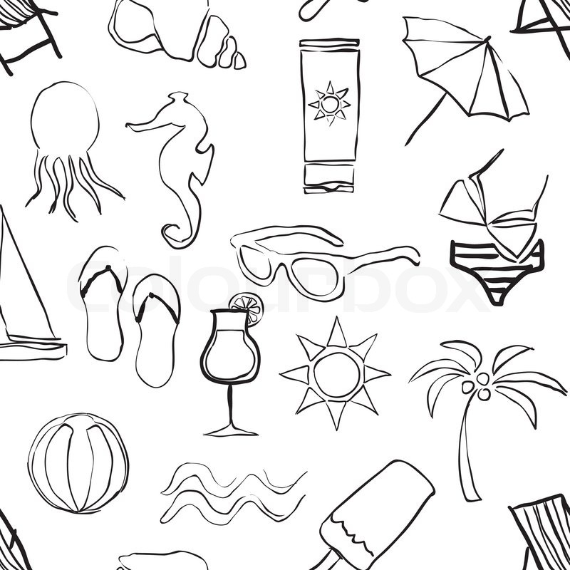 Doodle Strand nahtlose Muster | Stock-Vektor | Colourbox