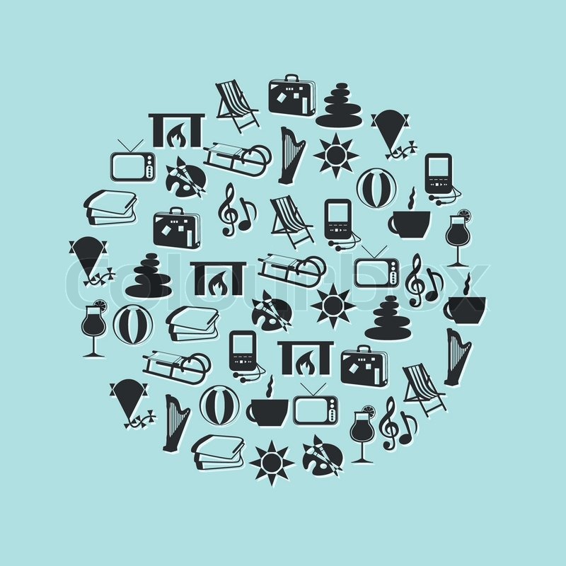 Relax icons in circle | Stock vector | Colourbox