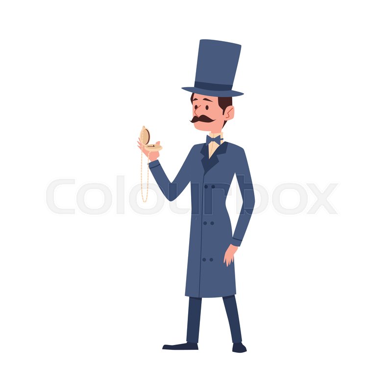 Victorian gentleman retro cartoon male ... | Stock vector | Colourbox