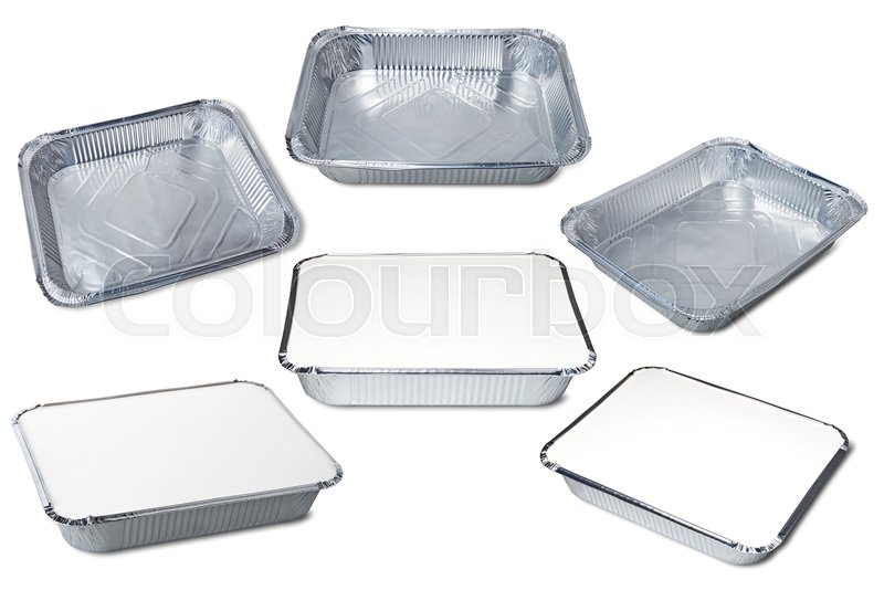 Metal Take Away Box for baked food Open ... | Stock image | Colourbox