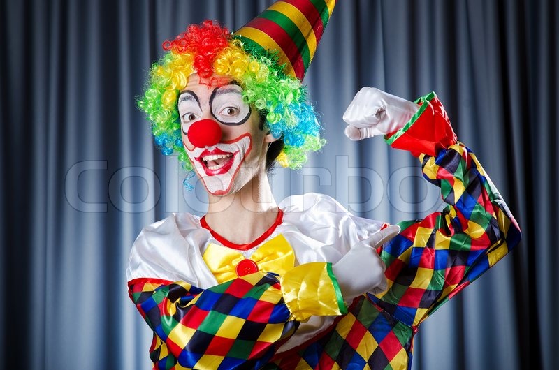 Funny clown in studio shooting | Stock image | Colourbox