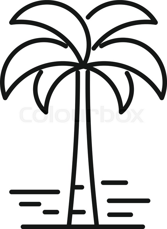 Beach palm tree icon. Outline beach ... | Stock vector | Colourbox