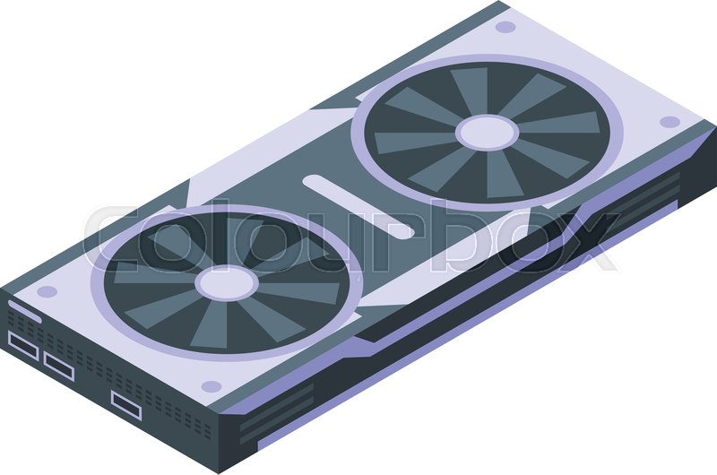 Computer graphic card icon. Isometric ... | Stock vector | Colourbox