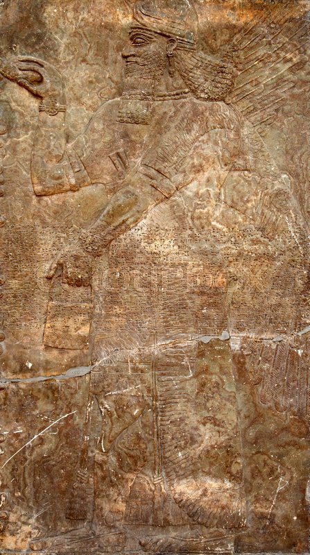 Ancient sumerian stone carving with ... | Stock image | Colourbox