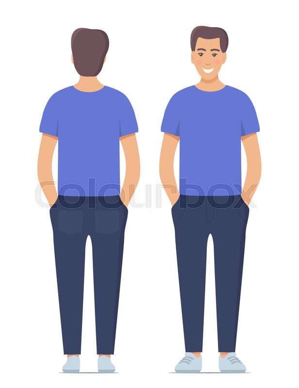 Man Standing Back Vector