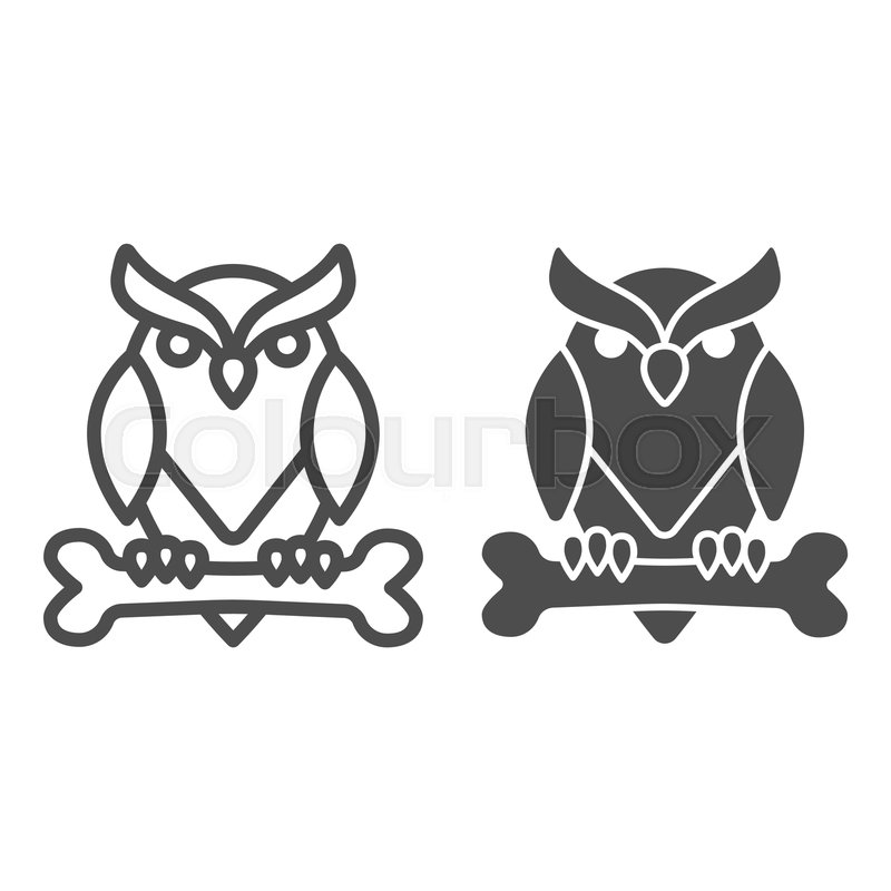 Halloween Owl Outline Clip Art