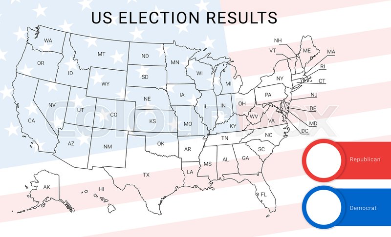 US election map. American Presidential ... | Stock vector | Colourbox