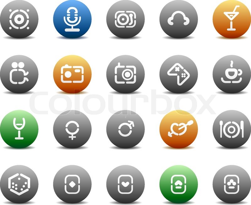 Buttons for entertainment Icons for ... | Stock vector | Colourbox