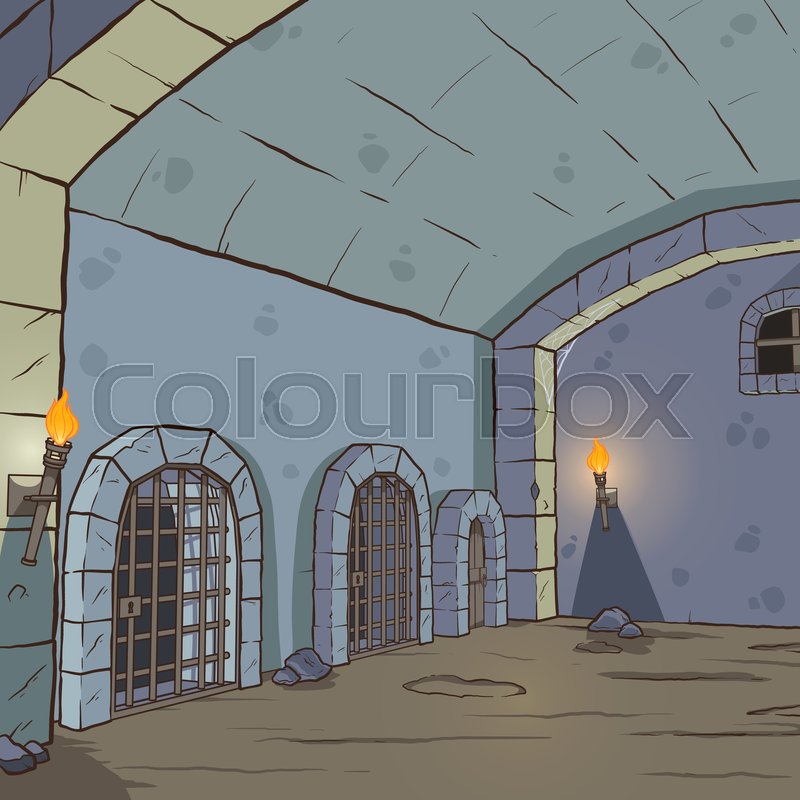 Cartoon medieval dungeon background. ... | Stock vector | Colourbox
