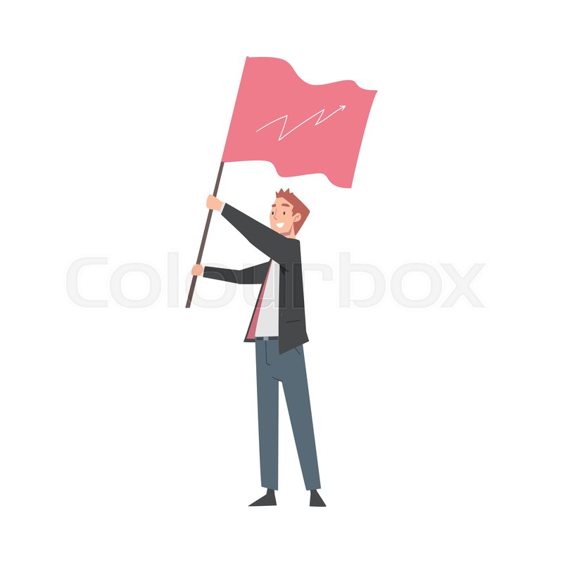 Cartoon Color Guard Flag