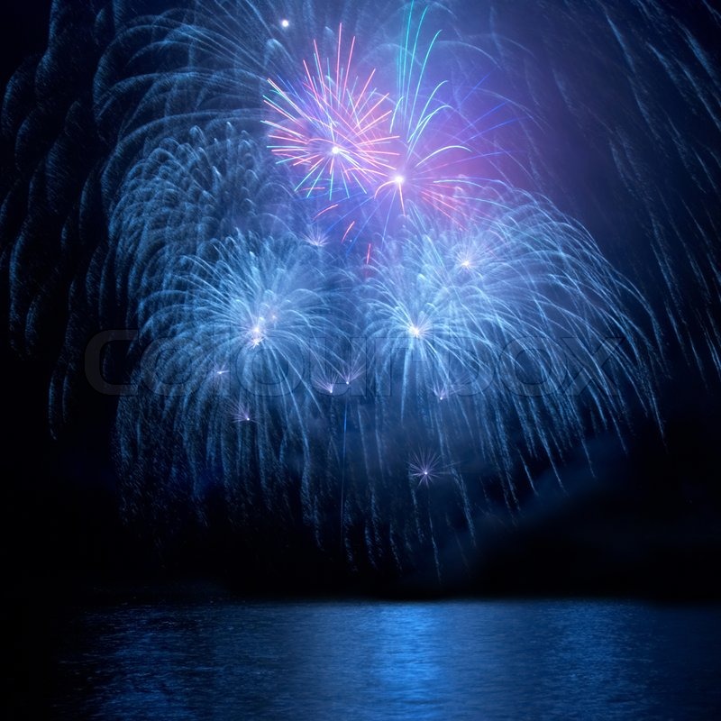 Blue fireworks | Stock image | Colourbox