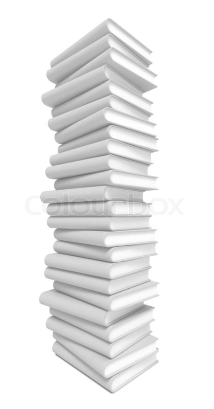 Stack of Blank Books on White ... | Stock image | Colourbox