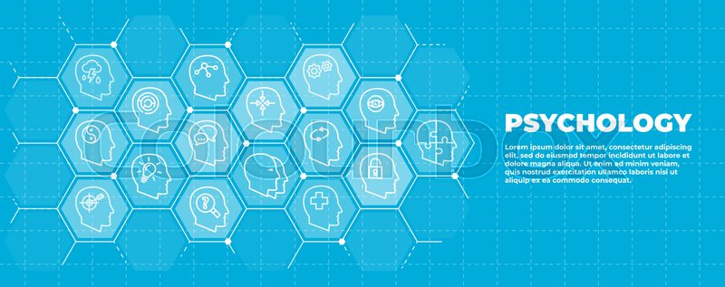 Psychology background with icons and ... | Stock vector | Colourbox