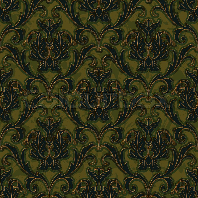 Seamless floral damask brocade pattern ... | Stock vector | Colourbox