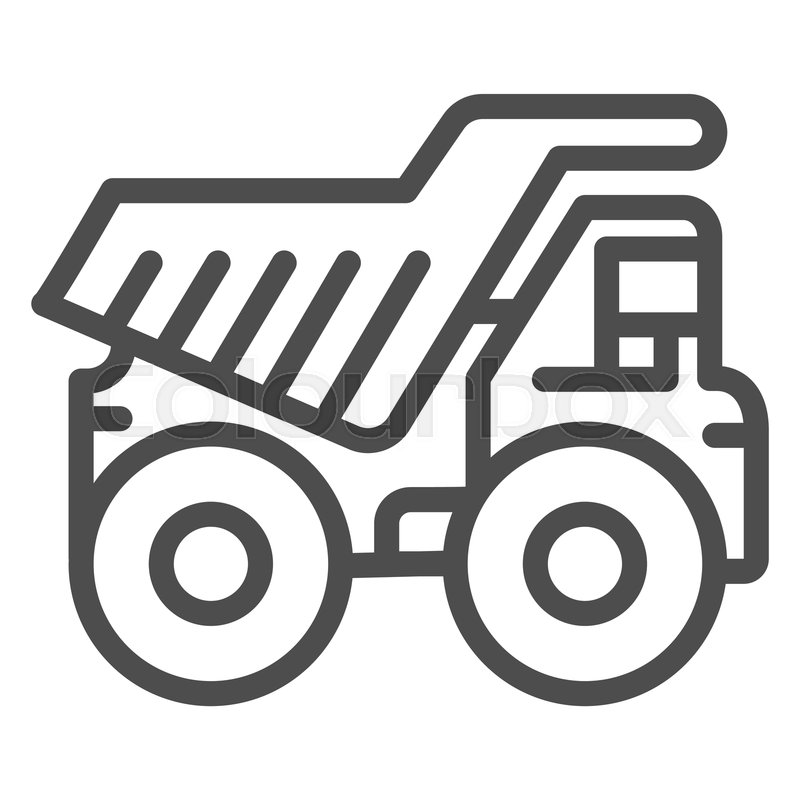 Large mining dump truck line icon, ... | Stock vector | Colourbox