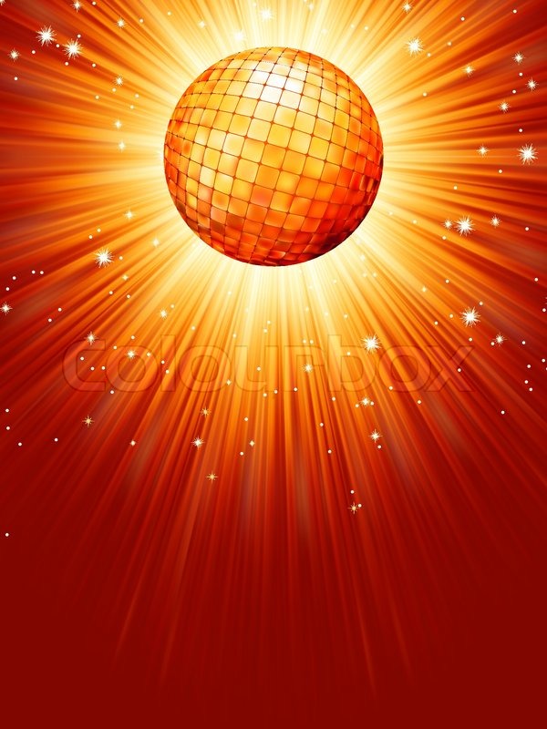 Sparkling orange red disco ball EPS 8 | Stock Vector | Colourbox