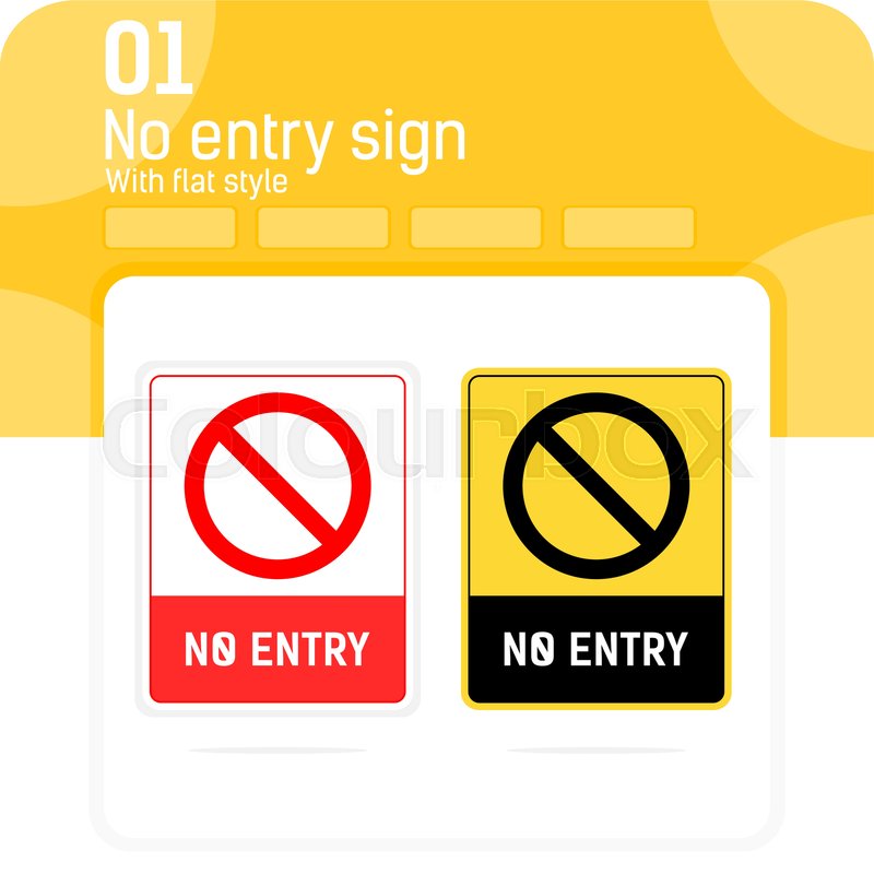 Stop, no entry sign with flat style ... | Stock vector | Colourbox