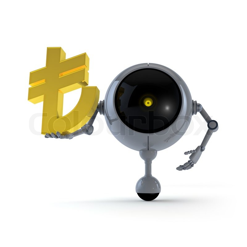 Robot with Sign | Stock image | Colourbox