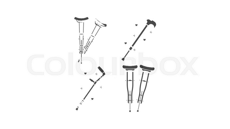 Injury crutches icon animation. Motion ... | Stock video | Colourbox