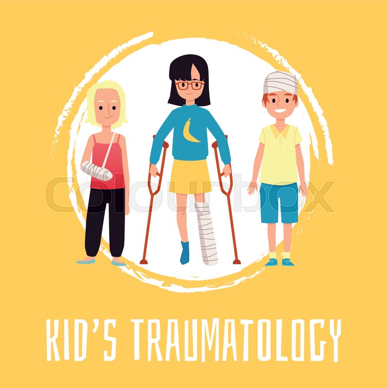 Pediatric traumatology for kids with ... | Stock vector | Colourbox