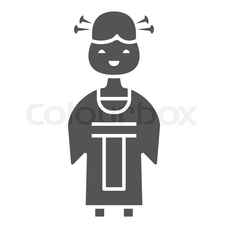 Chinese lady solid icon, chinese mid ... | Stock vector | Colourbox